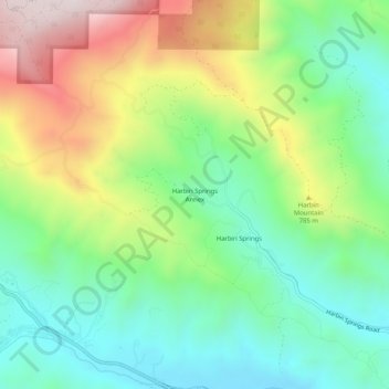 Harbin Springs Annex topographic map, elevation, terrain