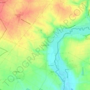 Saint-Vincent topographic map, elevation, terrain