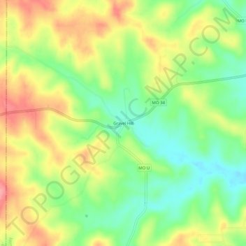 Gravel Hill topographic map, elevation, terrain