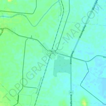 Silkwood topographic map, elevation, terrain