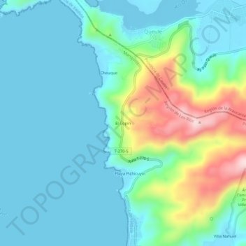 El Copín topographic map, elevation, terrain