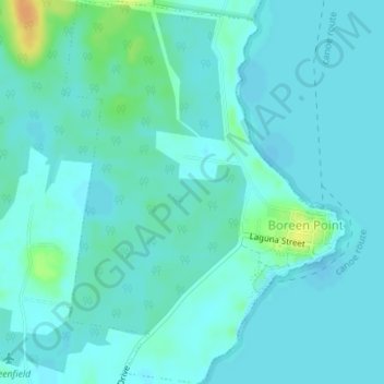 Boreen Point topographic map, elevation, terrain