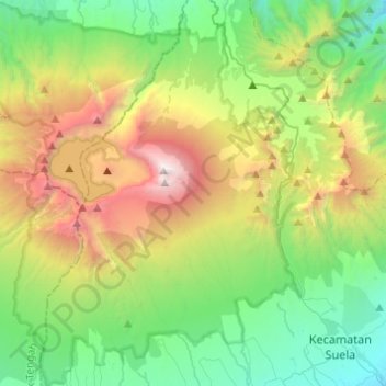 Mount Rinjani National Park topographic map, elevation, terrain