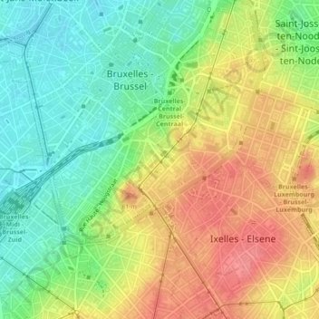 Sablon topographic map, elevation, terrain
