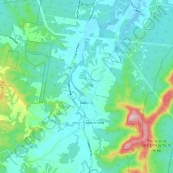 Mulbring topographic map, elevation, terrain