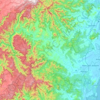 Kempsey Shire Council topographic map, elevation, terrain